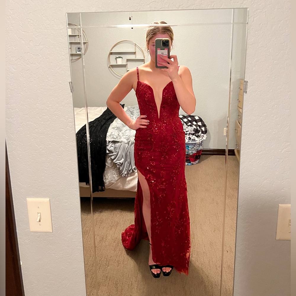 Red Sequin, Beautiful Long Tank Prom Dress - Gem